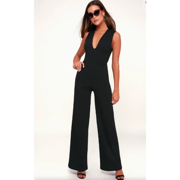 Lulu's | Pants & Jumpsuits | Lulus Thinking Out Loud Backless Jumpsuit ...